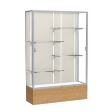 Waddell Reliant 4-Shelf Floor Display Case, 72"H x 48"W x 16"D, Natural ...