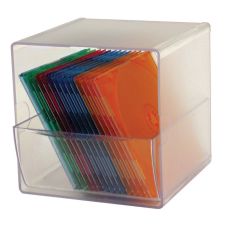 Deflecto Stackable Cube With 1 Drawer, 6"H x 6"W x 6"D, Clear ...