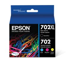 Epson 702XL Black/702 DuraBrite Tri-Color Ultra High-Yield/Standard ...