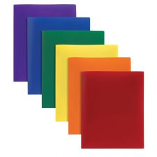 Poly 2-Pocket Portfolio, Assorted Colors | OfficeSupply.com