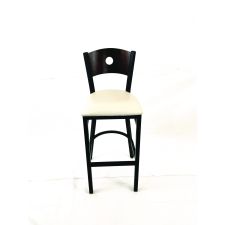 JMC Furniture Circle Series Barstool, Supports Up to 300 lb, 28.5" Seat Height, Cream Seat, Dark ...