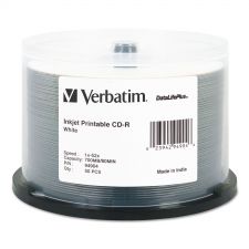Verbatim CD-R DataLife Plus Printable Recordable Disc, Printable, 700 MB/80 min, 52x, Spindle ...