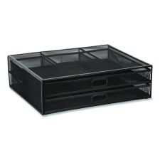 Metal Mesh Monitor Stand with Storage Drawers, For Up to 32" Monitors ...