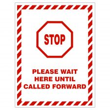 Foxstamp "STOP - Please Wait Until Called Forward" Wall Sign- Pack of 3 ...