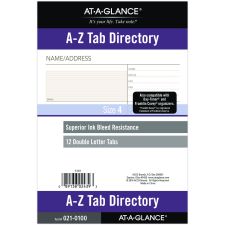 AT-A-GLANCE Day Runner Telephone/Address 1/12-Cut A-Z Tab Refill for ...