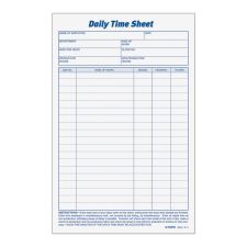 TOPS Daily Time Sheet Forms, 9.5" x 6", Black/White, 100 Sheets Per Pad ...