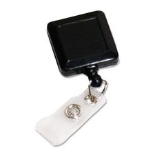 Advantus Square Retractable ID Card Reel, 30" Extension, Black, 12 Per ...