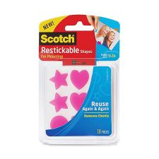 Scotch Restickable Mounting Tabs, 7/8" x 7/8", 18/Pack | OfficeSupply.com