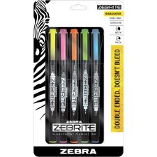 Zebra Zebrite Eco Double-ended Highlighters, Pack Of 5, Fine Marker ...