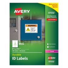 Avery Durable ID Labels With TrueBlock Technology, 61532, 5" x 3 1/2", White, Pack Of 200 ...