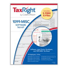 TaxRight 1099-MISC 4-Part Tax Form Kit with Software and Envelopes ...