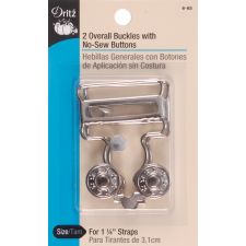Dritz Overall Buckles W/No-Sew Buttons For 1-1/4" Straps | OfficeSupply.com