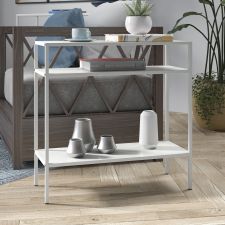Ricardo 24" Wide Rectangular Side Table in Matte White | OfficeSupply.com