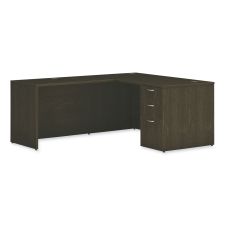 HON Mod L-Station Single Pedestal Desk Bundle, 60" x 72" x 29", Java ...