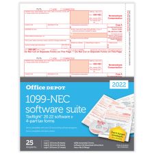 1099-NEC Laser Tax Forms With Software, 4-Part, 3-Up, 8-1/2" x 11 ...