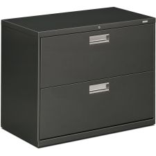 HON 600 36"W x 18"D Lateral 2-Drawer File Cabinet With Lock, Charcoal ...