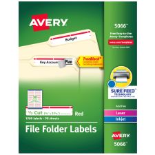 Avery TrueBlock Permanent Inkjet/Laser File Folder Labels, 5066, 2/3" x ...