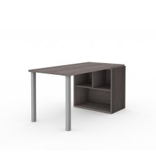 Bestar i3 Plus Computer Desk in Bark Gray | OfficeSupply.com