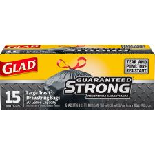 Glad Guaranteed Strong Large Drawstring Trash Bags, Three-Ply, 30 gal ...