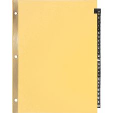 Sparco A-Z Leather Tab Index Dividers, 8-1/2" x 11", Buff ...