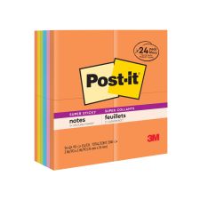 Post-it Super Sticky Notes, 3 in x 3 in, 24 Pads, 90 Sheets/Pad, 2x the ...