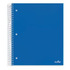 Stellar Poly Notebook, 8" x 10-1/2", 5 Subject, Wide Ruled, 200 Sheets ...
