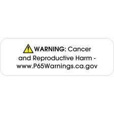 1.5 x 0.5" - "Warning: Cancer and Reproductive Harm - " Prop 65 Labels ...