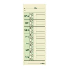 Adams Time Cards for Pyramid 1000 Time Clock, Two Sides, 3.38 x 9, 200 ...
