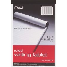 Mead Ruled Writing Tablet - 100 Sheets - Ruled Front Ruling - 20 lb ...