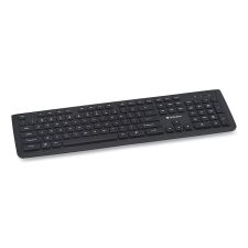 Verbatim Wireless Slim Keyboard, 103 Keys, Black | OfficeSupply.com