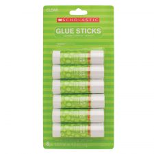 Scholastic Glue Sticks, 0.7 Oz., Clear, Pack Of 6 | OfficeSupply.com