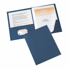 Avery 2-Pocket Folders With Fasteners, Letter Size, Dark Blue, Pack Of ...