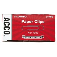 ACCO Economy Non-Skid Paper Clips, 1000 Total, Jumbo, Silver, 100 Per ...