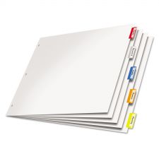 Cardinal Paper Insertable Dividers, 5-Tab, Multi-color Tab, 11 x 17, 1 ...