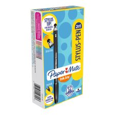 Paper Mate InkJoy 2-in-1 Stylus Pen, Black Barrel, Pack of 12 ...