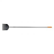 Fiskars Shrub Rake, 8" Head, 66" Handle, Plastic/Aluminum, Black/Orange ...