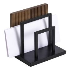 Becker Wood/Metal Letter Sorter, 6-3/4"H x 7"W x 5"D, Natural/Black ...