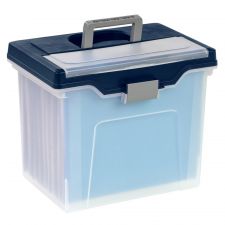 Mobile File Box, Large, Letter Size, 11-5/8"H x 13-13/6"W x 10"D, Clear ...