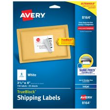 Avery TrueBlock Permanent Inkjet Shipping Labels, 8164, 3 1/3" x 4 ...