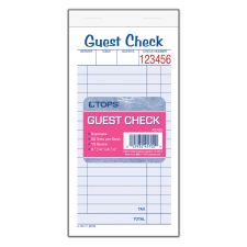 TOPS Guest Check Books, 2-Part Carbonless, 50 Sheets, Pack of 10 ...