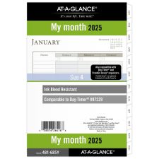 2025 AT-A-GLANCE Monthly Planner Refill, 5-1/2" x 8-1/2", Traditional ...