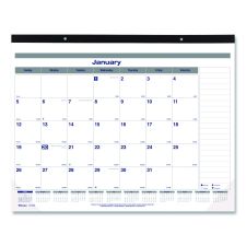 Blueline Net Zero Carbon Monthly Desk Pad Calendar, 22 x 17, White/Gray ...