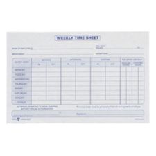 TOPS Weekly Timesheet Form, 5.5" x 8.5", White/Blue, 100 Sheets Per Pad ...