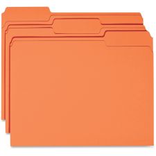 Business Source 1/3 Tab Cut Top Tab File Folders, 8-1/2" x 11", Orange ...