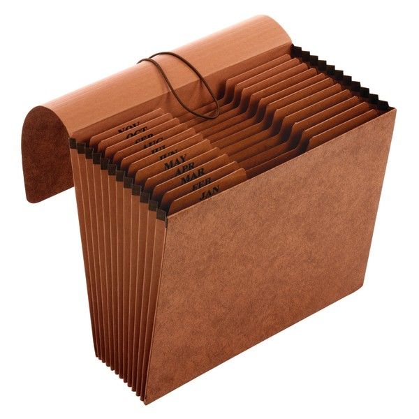 Paper Expanding File With Flap, 12 Pocket, Expansion 2", 8 1/2" x 11 ...