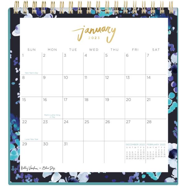 Blue Sky Monthly Desk Calendar With Stand 6 1 16 X 6 3 8 Spring 
