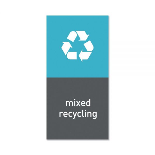 simplehuman Magnetic Trash Label, Mixed Recycling, 4" x 8", Gray ...