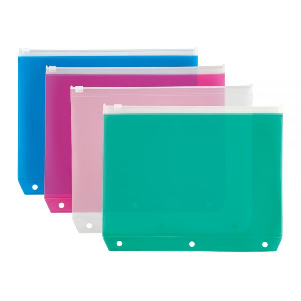 Transparent Binder Pocket, Large, 8 1/2" x 10 1/2", Assorted Colors ...
