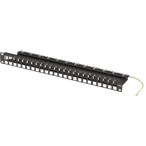 Black Box 24 Port Modular Patch Panel with Built-in Cable Management ...