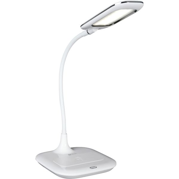 OttLite Prevention LED Desk Lamp With Wireless Charging 19 1 2 H White OfficeSupply